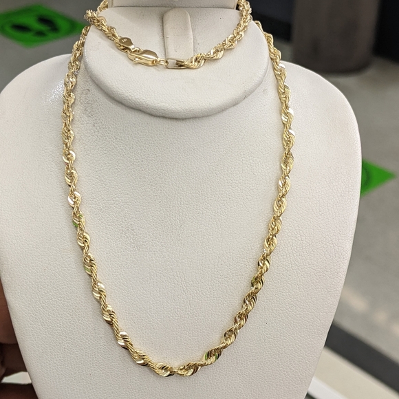 Unbrand | Jewelry | Kt Real Gold Rope Chain 35mm 16 Inch | Poshmark